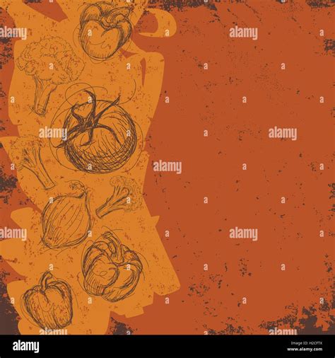 Abstract Vegetable Design Assorted Vegetables Over An Abstract Background Stock Vector Image