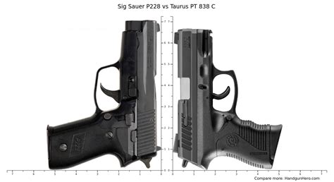 Sig Sauer P228 Vs Taurus Pt 838 C Size Comparison Handgun Hero