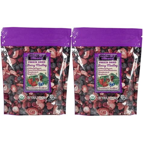 2 Packs Trader Joes Usda Organic Freeze Dried Berry Medley Blueberry