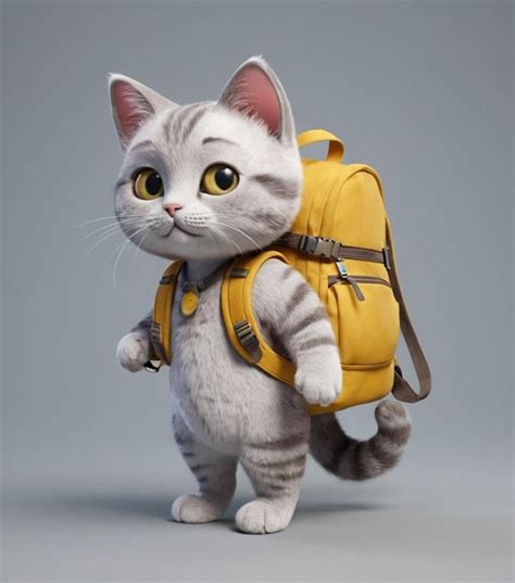 94 000 Cute Kitten Backpack Isolated Pictures