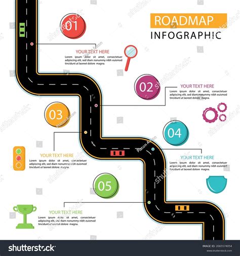 Road Map Infographic Creative Plan Design Stock Vector Royalty Free