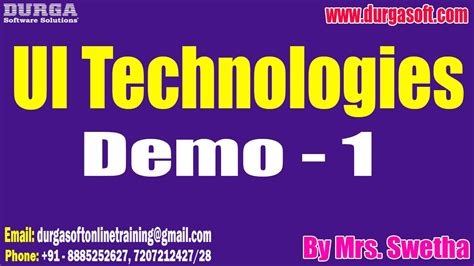 Ui Technologies Tutorials Demo 1 By Mrs Swetha On 22 05 2025