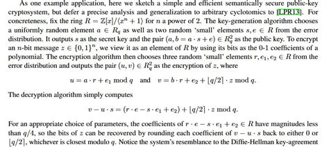 Post Quantum Cryptography Trying To Understand Ring Learning With