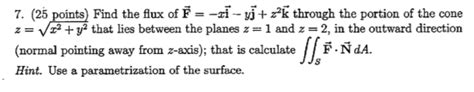 solved find the flux of f vector xi vector yj vector