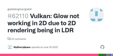 Vulkan Glow Not Working In 2d Due To 2d Rendering Being In Ldr · Issue