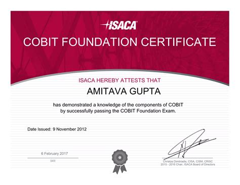 Ecommerce 3354 Cobit Certificates Isacaexamcertificate Pdf Business Banking
