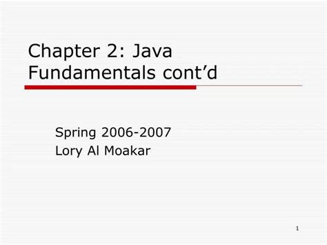 Ppt Chapter 2 Java Fundamentals Contd Powerpoint Presentation Free
