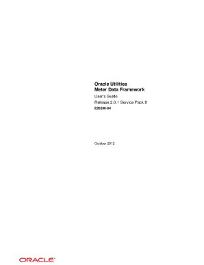 Fillable Online Oracle Utilities Meter Data Management Version Fax