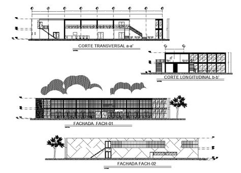 Detail Elevation And Section Of Building Structure 2d View Cad Block Autocad File