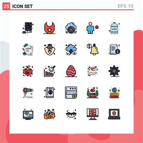 25 User Interface Filled Line Flat Color Pack Of Modern Signs And Symbols Of Container Human Add