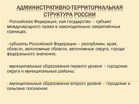 Административно территориальное и федеративное устройство России презентация онлайн