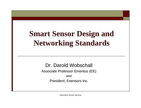 PDF Smart Sensor Design And Networking Standards PDF FileSmart Sensor Design And Networking