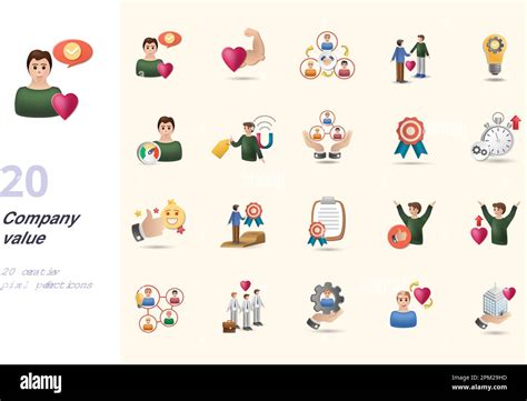 Company Value Set Creative Icons Honesty Boldness Collaboration Trust Innovations
