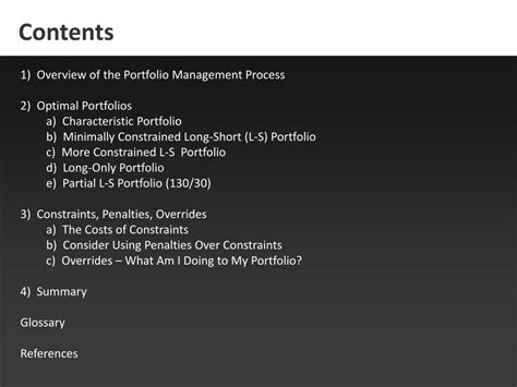 PPT Portfolio Optimization Some Practical Considerations PowerPoint Presentation ID 5589261