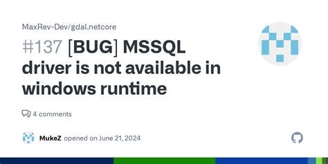 Bug Mssql Driver Is Not Available In Windows Runtime · Issue 137