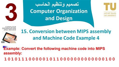 15 Conversion Between Mips Assembly And Machine Code Example 4 Youtube