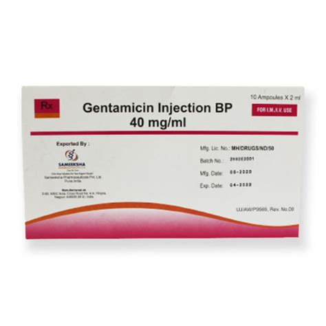 Gentamicin Injection Zyrex Healthcare