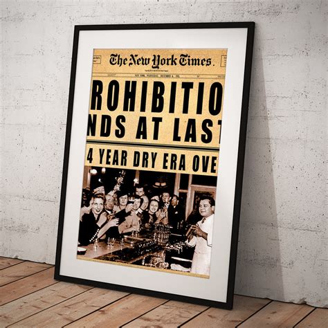 Prohibition Ends At Last New York Times Poster By Digital