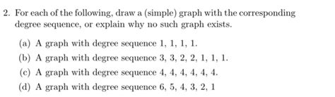 Solved 2 For Each Of The Following Draw A Simple Graph