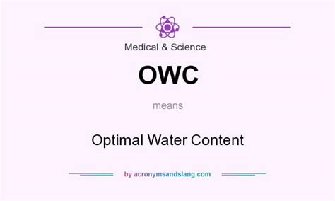 OWC Optimal Water Content In Medical Science By AcronymsAndSlang Com