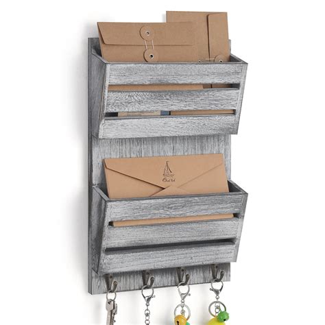 Bty Mail Sorter Wall Mounted Wooden Mail Holder