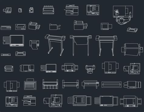 Photocopier Cad Block Cadblocks Hub For Industrial Design