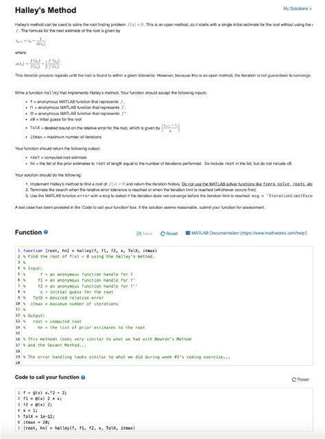 solved halley s method can be used to solve the root finding