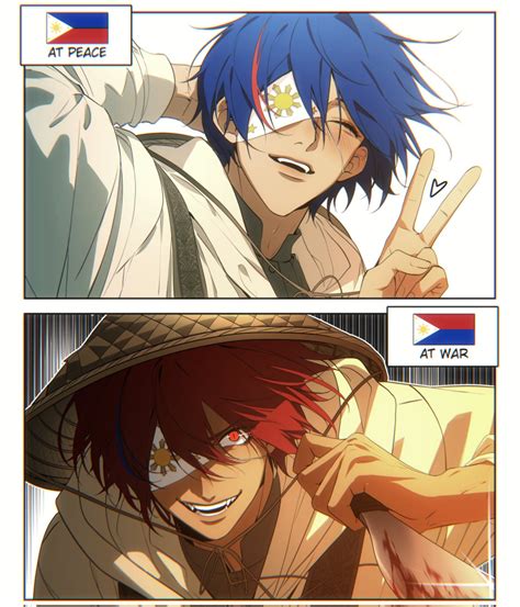 Safebooru 1boy Arm Behind Head Blue Hair Closed Eyes Commentary