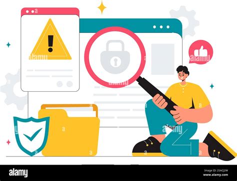 Vulnerability And Threat Management Solutions Vector Illustration Featuring Data Breach Security