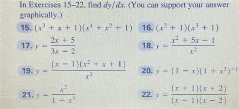solved in exercises 15 22 ﻿find dydx you can support your