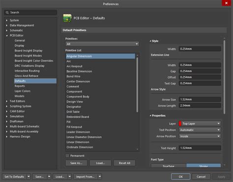 PCB Editor Preferences Altium Designer Technical Documentation