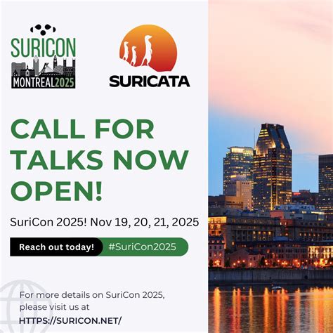 suricon2025 suricata oisfoundation call4talks suricata project