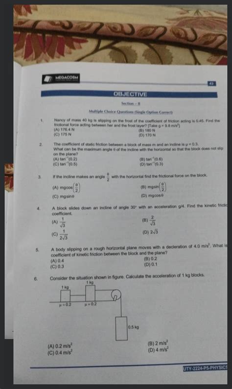 a block slides down an incline of angle 30∘ with an acceleration g 4 fin