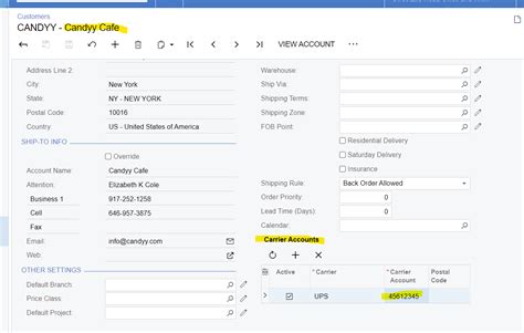 How To Create Multiple Ups Collect Ship Via With Customer Ups Account Integrate To Acumatica