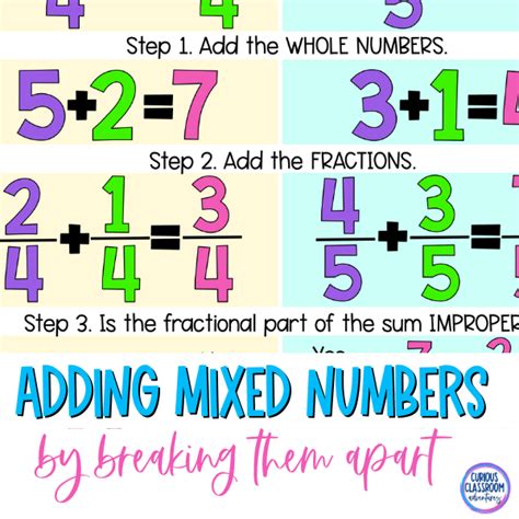 Adding Mixed Numbers By Breaking Them Apart A Fun Easy Guide For Teachers Curious Classroom