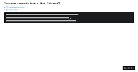 Semantic Ui Example Codesandbox
