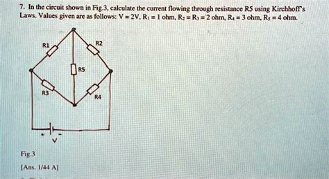 Solved The Correct Answer Is Given 7 In The Circuit Shown In Fig 3