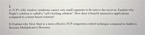 Solved A ﻿tcps Silly Window Syndrome Causes Very Small