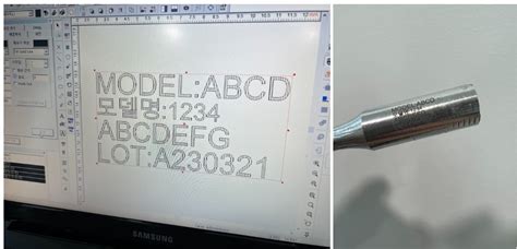Application Fl 파이버fiber레이저마킹기 알루미늄 로트번호 레이져마킹금속레이저마킹기