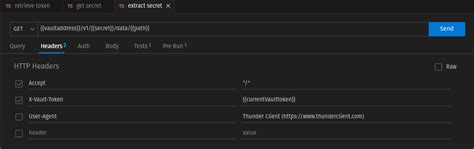 Get Dynamic Secret Variables In Vscodes Thunder Client From Hashicorp
