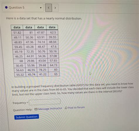 solved question 5 → here is a data set that has a nearly