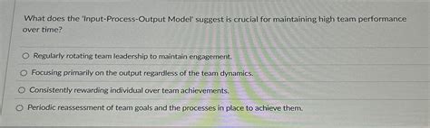 Solved What Does The Input Process Output Model Suggest Is