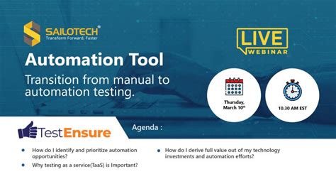 Sailotech On Linkedin Testingservices Webinar Event Testing Automation Taas…