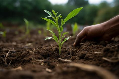 Premium Ai Image Environmental Stewardship A Tree Being Planted To