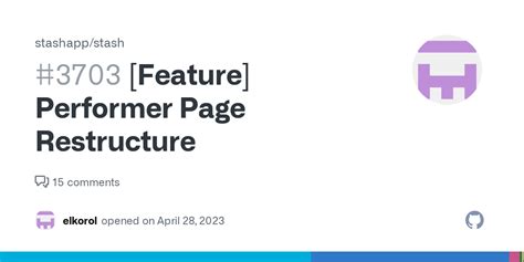 Feature Performer Page Restructure · Issue 3703 · Stashappstash