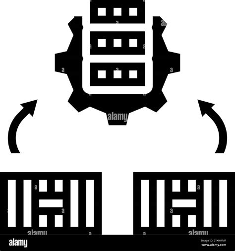 Container Orchestration Data Center Glyph Icon Vector Illustration