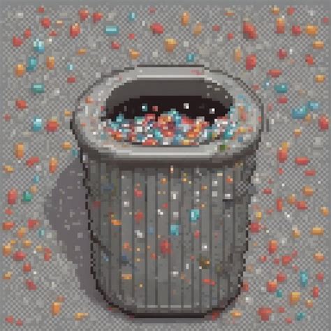 Pixel Art Of A Vibrant Candyfilled Trash Can Premium Ai Generated Image