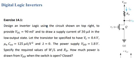 Solved Exercise Design An Inverter Logic Using The Chegg