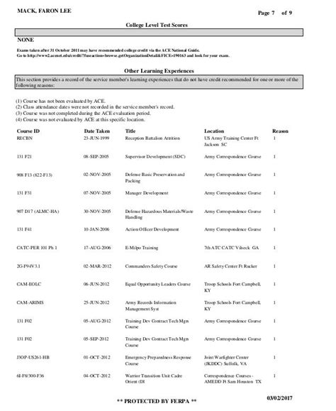Joint Services Transcript