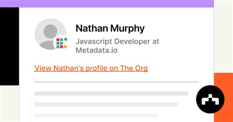 Nathan Murphy Javascript Developer At The Org